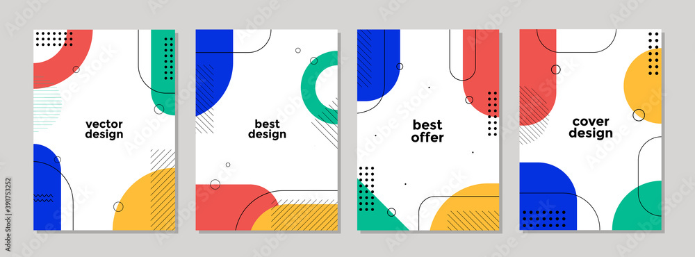 Abstract geometric universal cover designs for Annual Report, Brochures ...