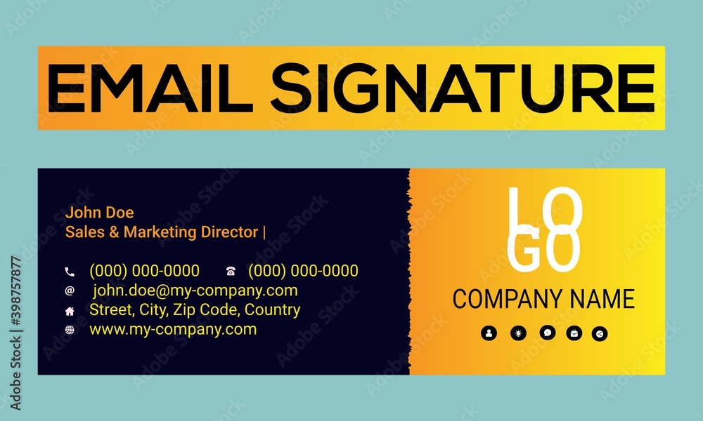 Email signature template, Corporate email signature template design ...