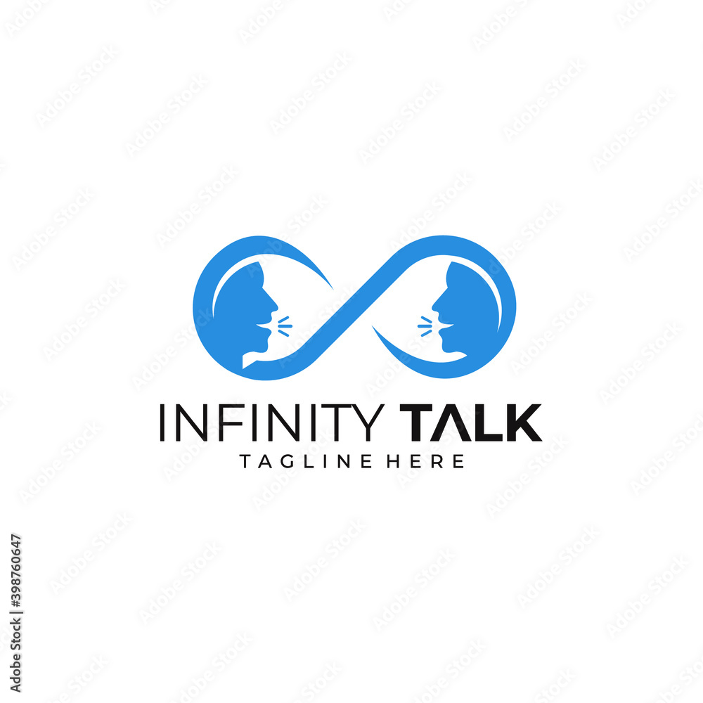 infinity talk vector logo icon template for communication Stock Vector | Adobe Stock