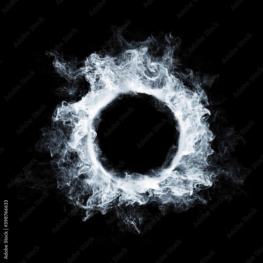Abstract flame, smoke and plasma effect around a circle. Perfect for ...