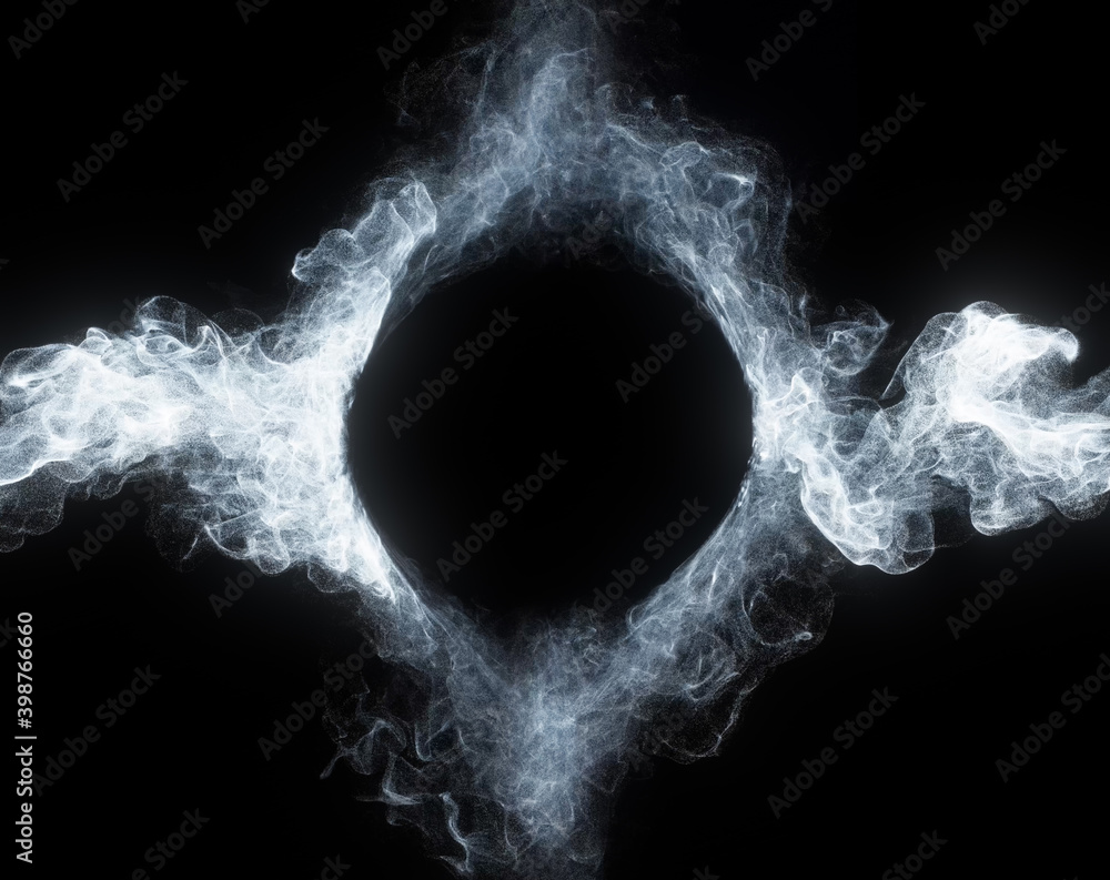 Abstract flame, smoke and plasma effect around a circle. Perfect for ...