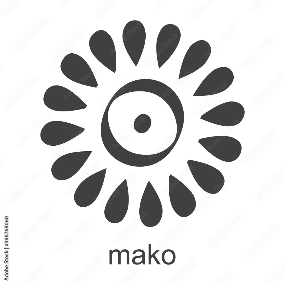 vector icon with african adinkra symbol Mako Stock Vector | Adobe Stock