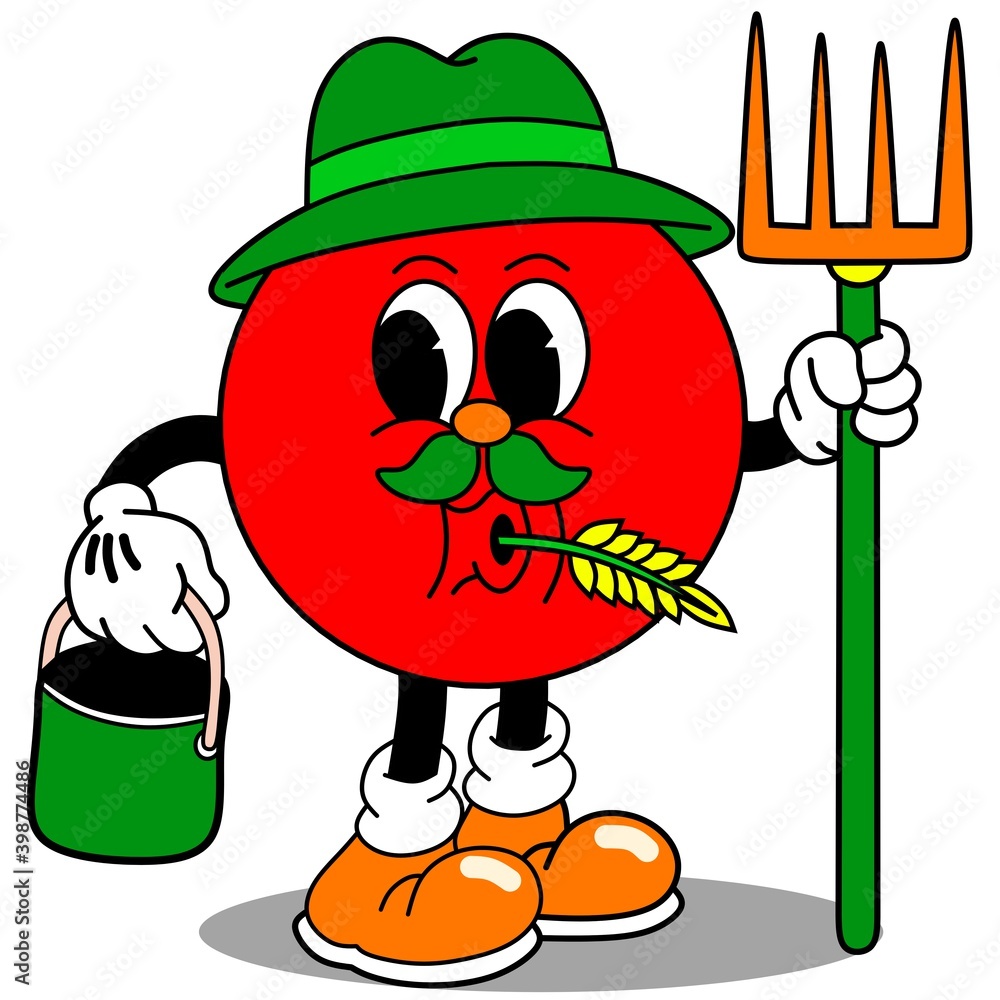 vector illustration of a cute red round shape cartoon character. Very ...