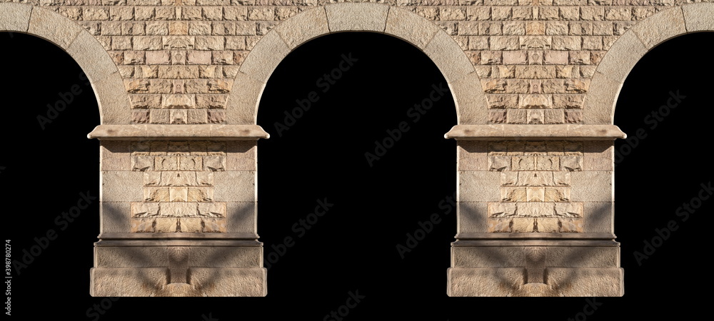 Elements of architectural decorations of buildings, arches, doorways ...