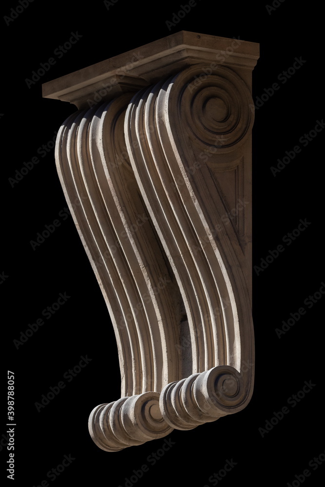 Elements of architectural decorations of buildings, a beam, a bracket ...