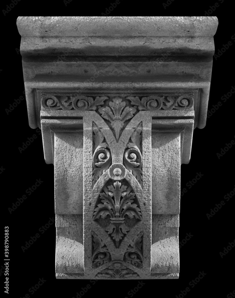 Elements of architectural decorations of buildings, a beam under the ...