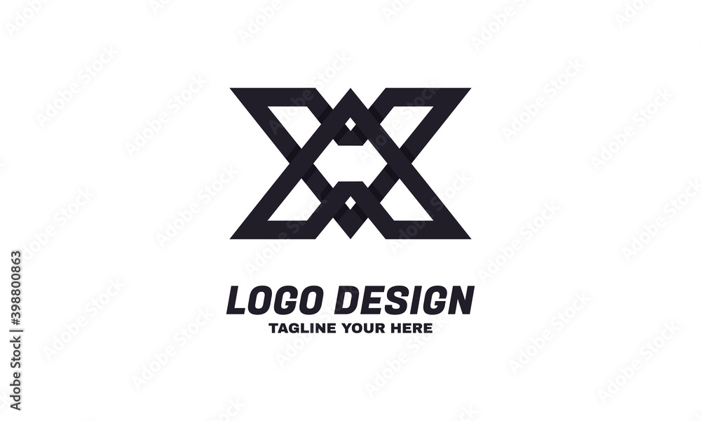 stock vector letter x logo design concept negative Stock Vector | Adobe ...