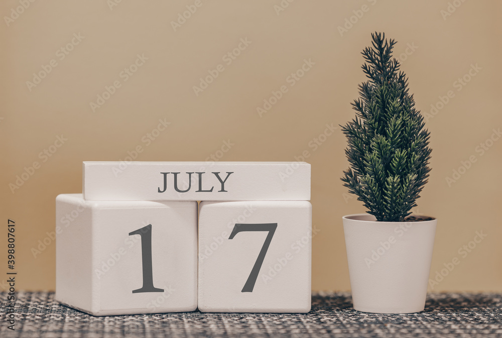 Desk calendar for use in different ideas. Summer month - July and the ...