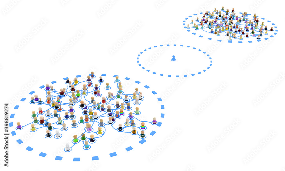 Cartoon Crowd System, Dotted Circles Stock Illustration | Adobe Stock