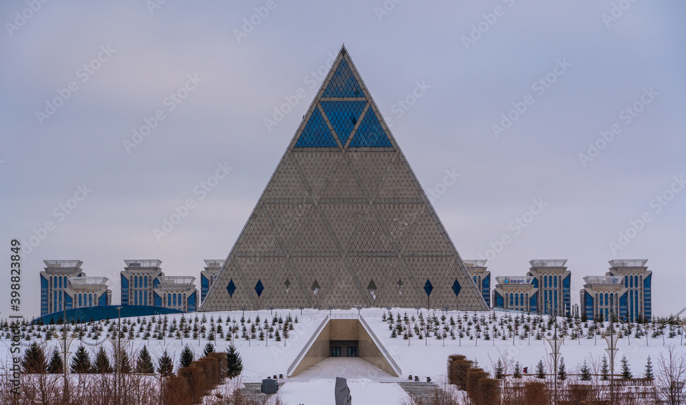 Nur-Sultan, Kazahkstan , December 2020, the Palace of Peace and ...