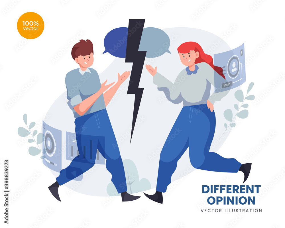 Different opinion vector Illustration idea concept for landing page ...