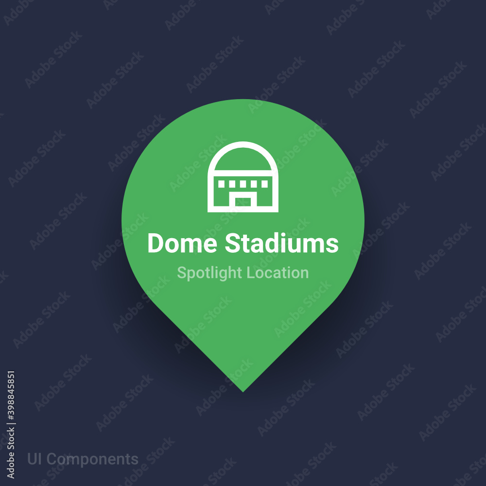 dome sports stadiums, arenas map spotlight location vector Icon. Stock ...