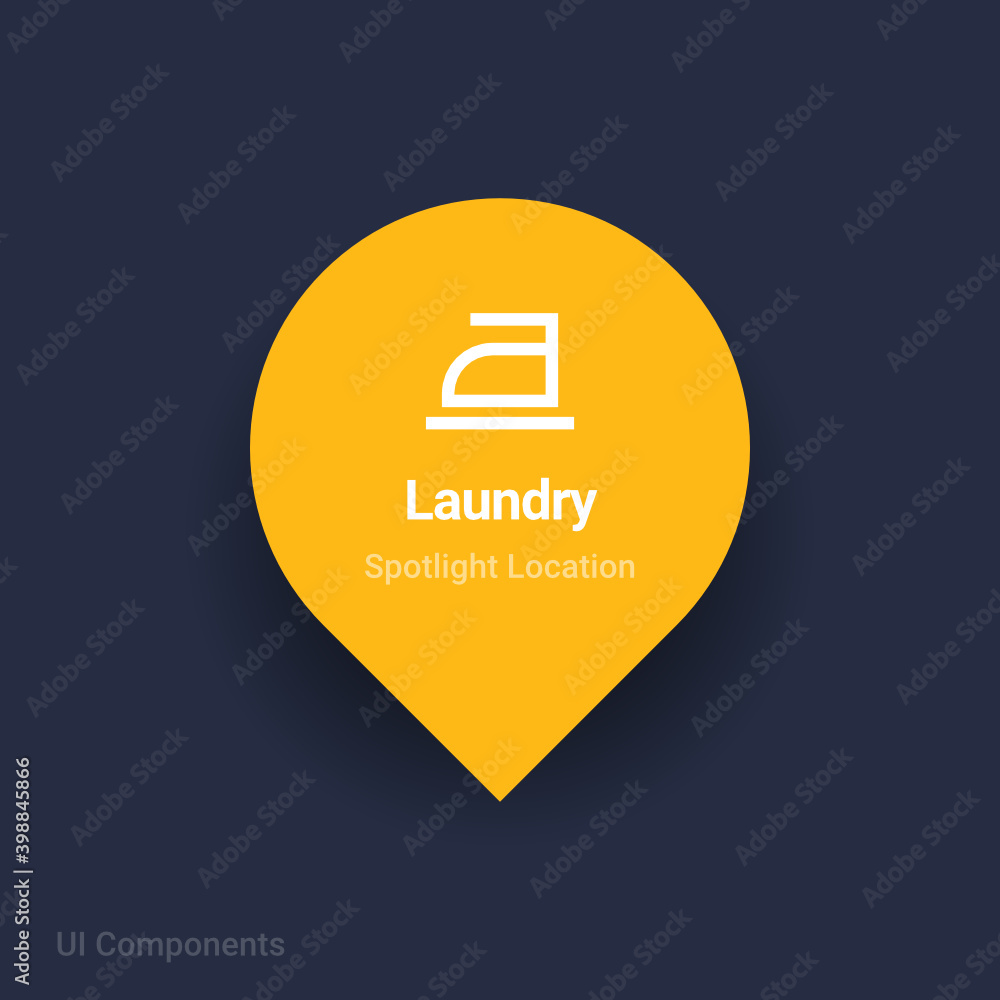 dry cleaning, aundry map spotlight location vector Icon. Stock Vector ...
