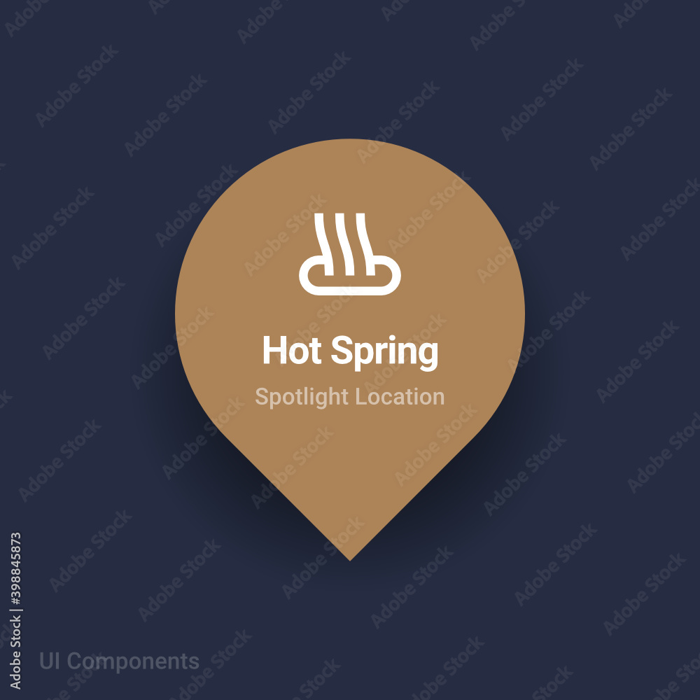 dry spas, hot springs map spotlight location vector Icon. Stock Vector ...