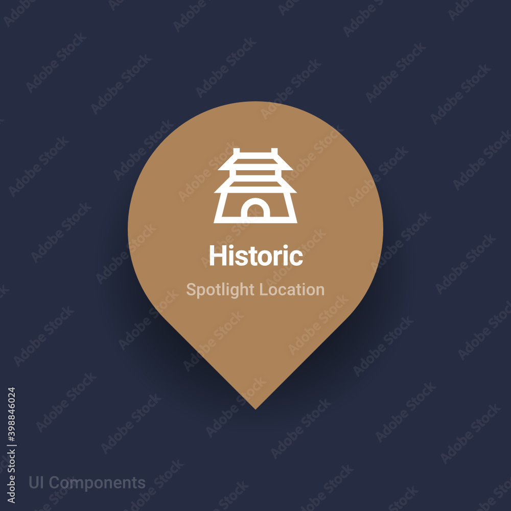 Vetor de historic, historical buildings map spotlight location vector ...