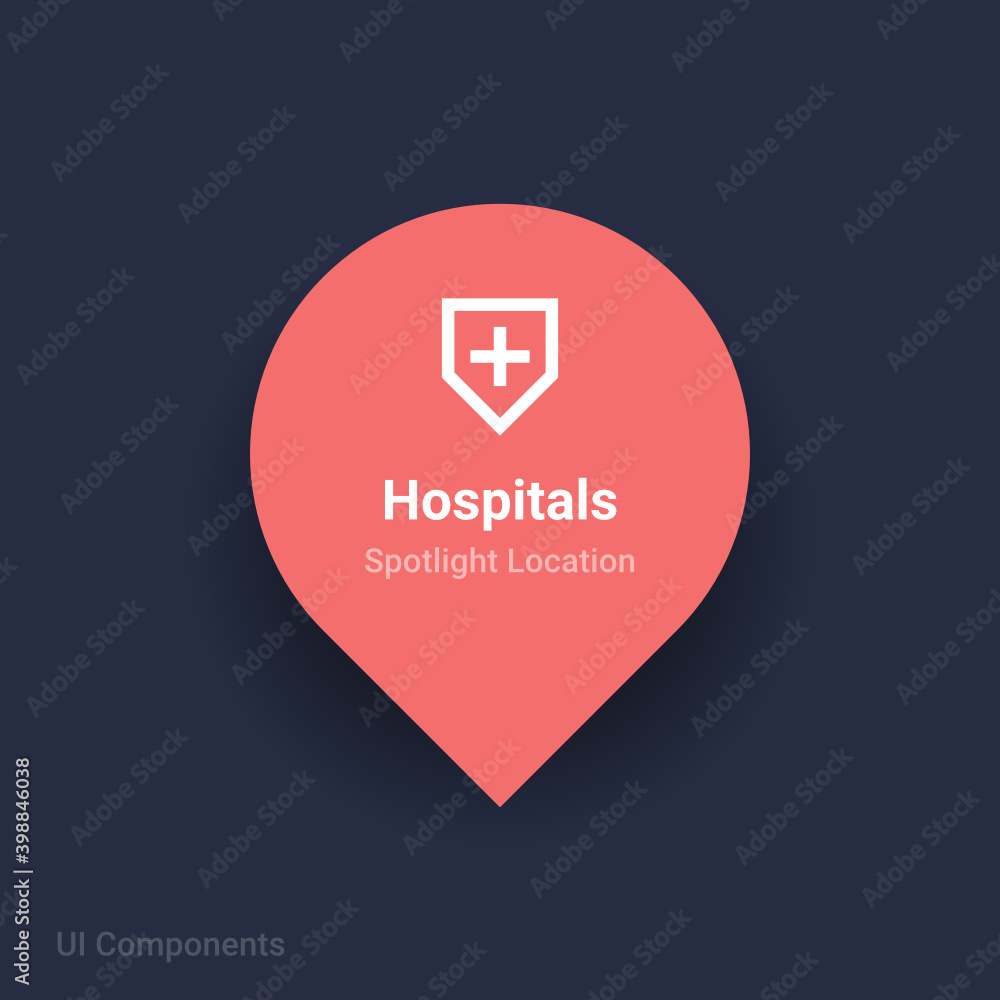 hospitals in japan map spotlight location vector Icon. Stock Vector ...