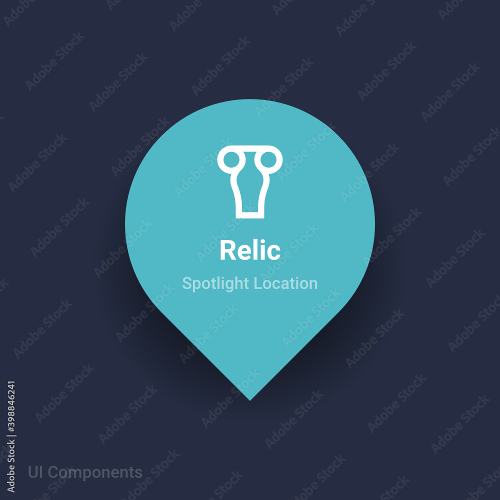 relic map spotlight location vector Icon. Stock Vector | Adobe Stock