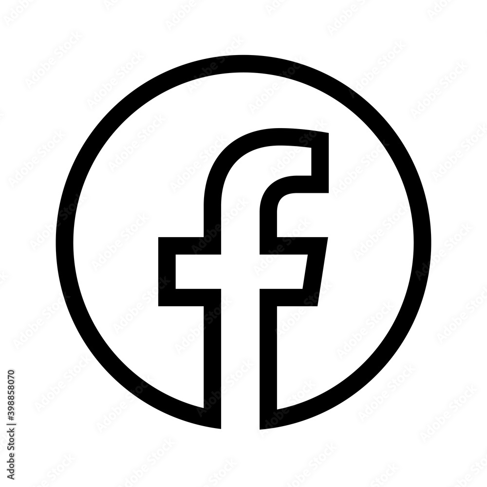 Vetor de Facebook Logo - Vector - Black Silhouette Shape - Isolated. F ...