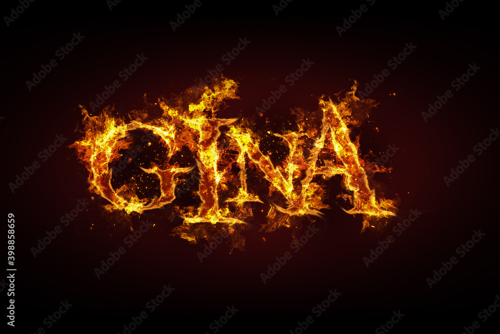 Gina name made of fire and flames Stock Illustration | Adobe Stock