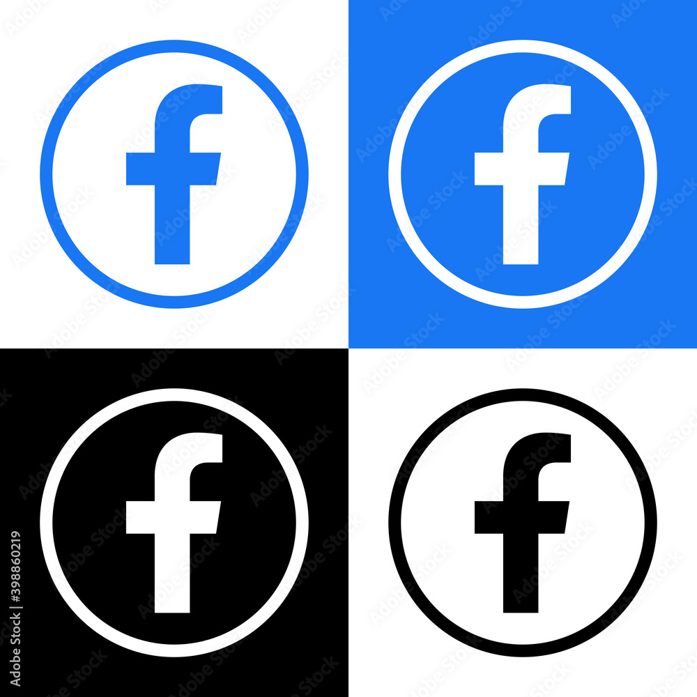 Facebook Logo - Vector Set Collection - Black Silhouette Shape ...