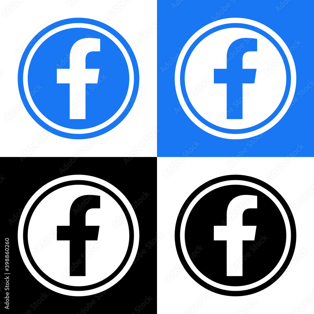 Facebook Logo - Vector Set Collection - Black Silhouette Shape ...