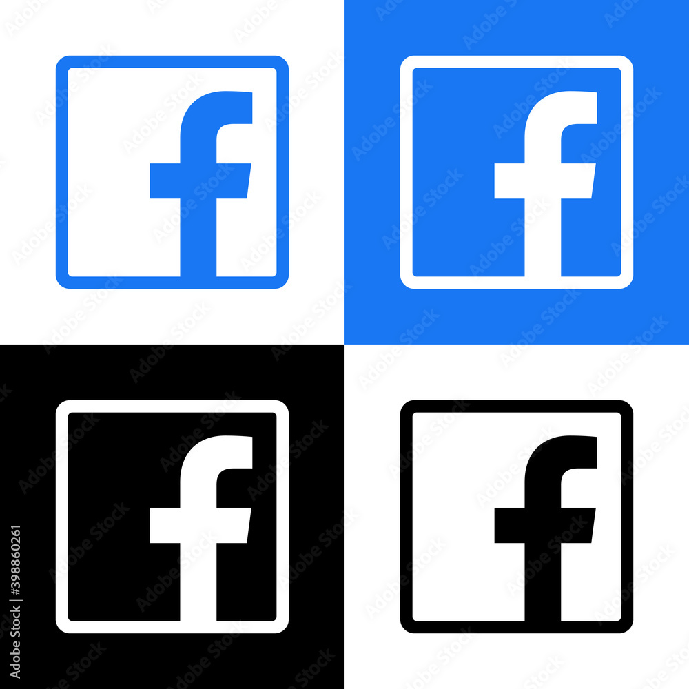 Facebook Logo - Vector Set Collection - Black Silhouette Shape ...