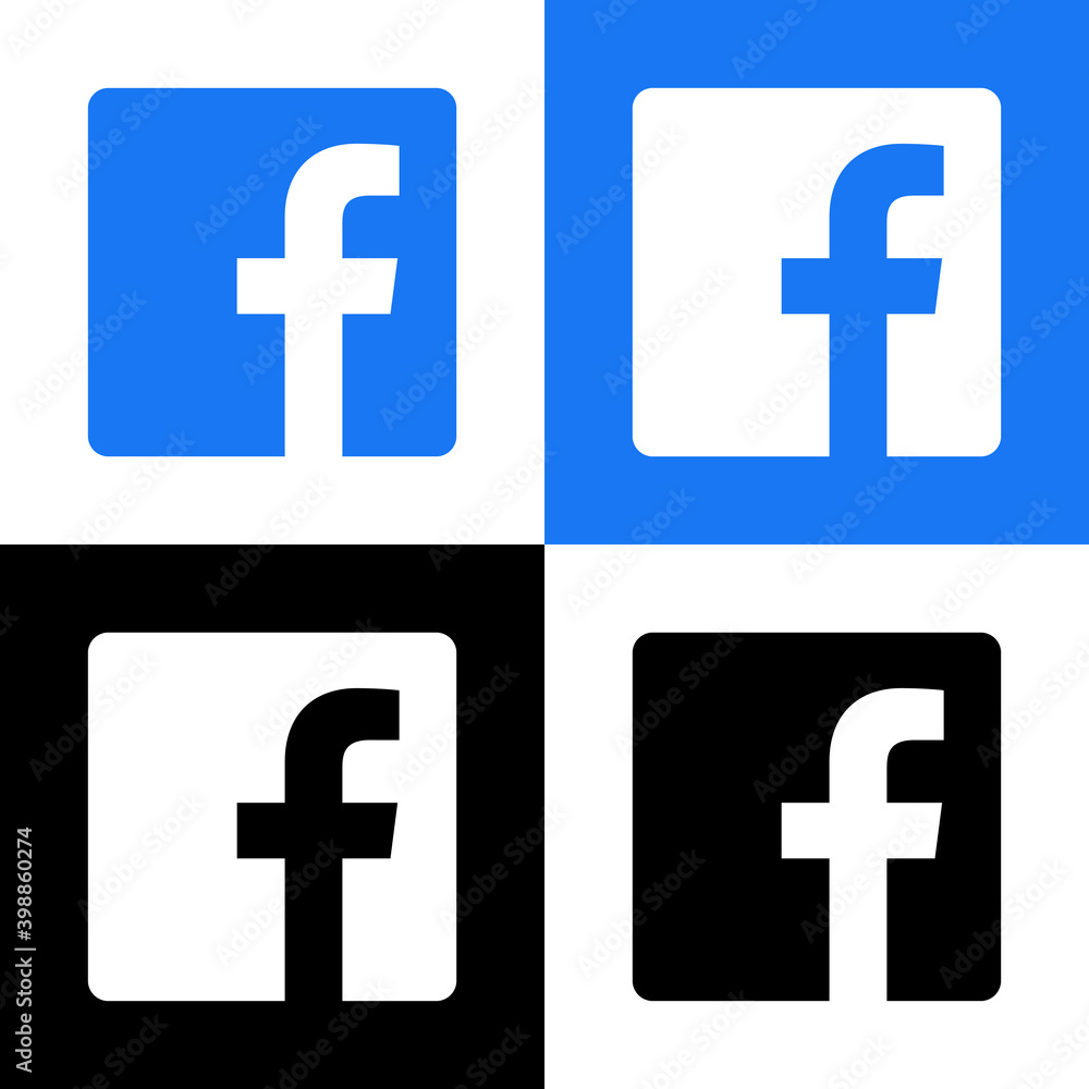 Facebook Logo - Vector Set Collection - Black Silhouette Shape ...