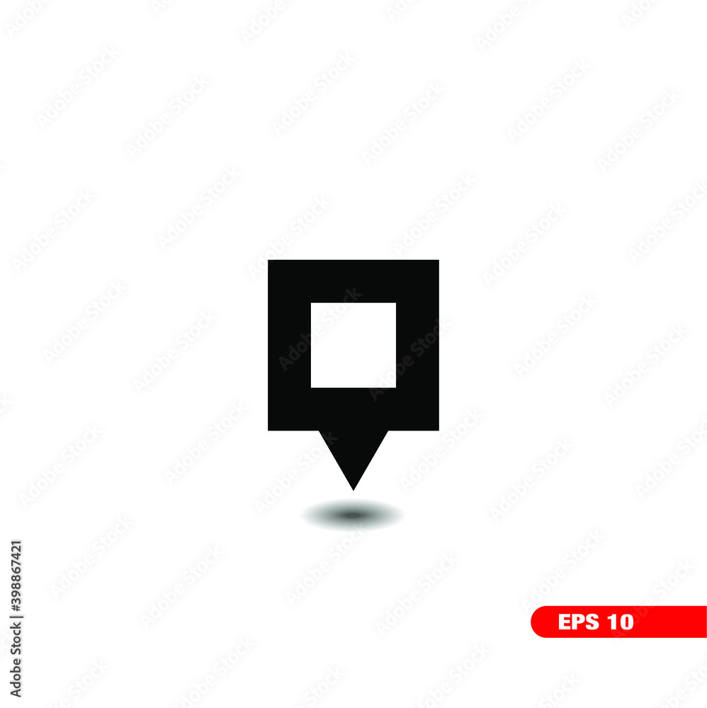 Square Shape location Vector Icon. Square Location Icon Symbol. Stock ...
