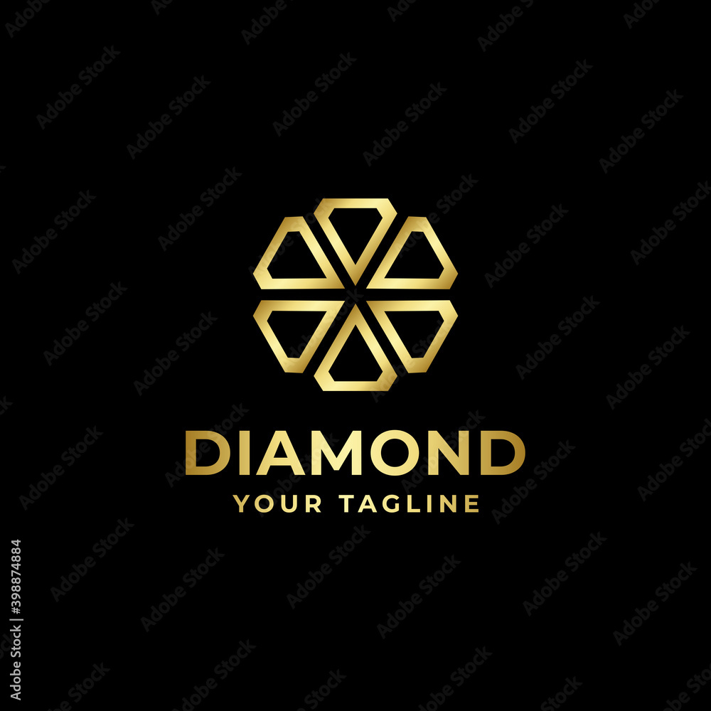 Elegant diamond logo Luxury Vector Stock Vector | Adobe Stock