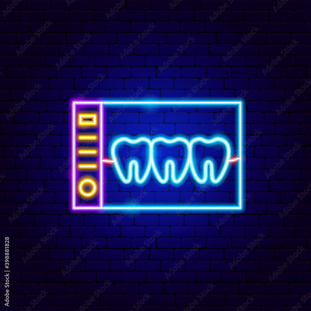 Dental X-ray Neon Sign Stock Vector | Adobe Stock