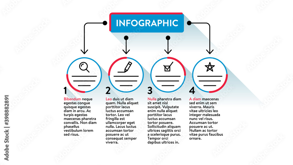 Infographic template design. Minimal vector infographic diagram with 4 ...