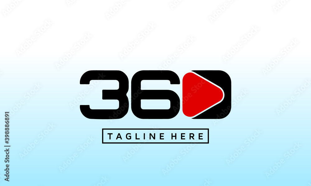 360 degree square video icon, 360 vector logo design template idea and ...