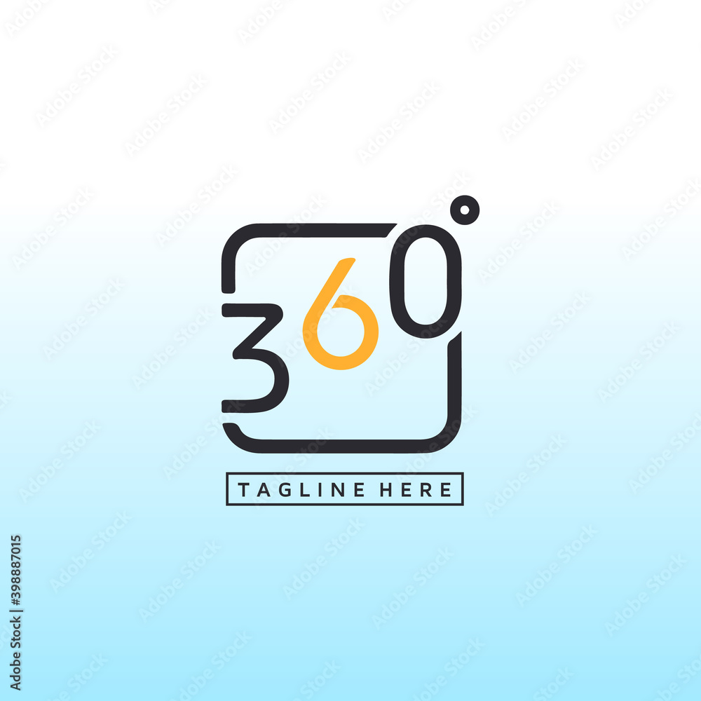 360 degree photo icon, 360 vector logo design template idea and ...