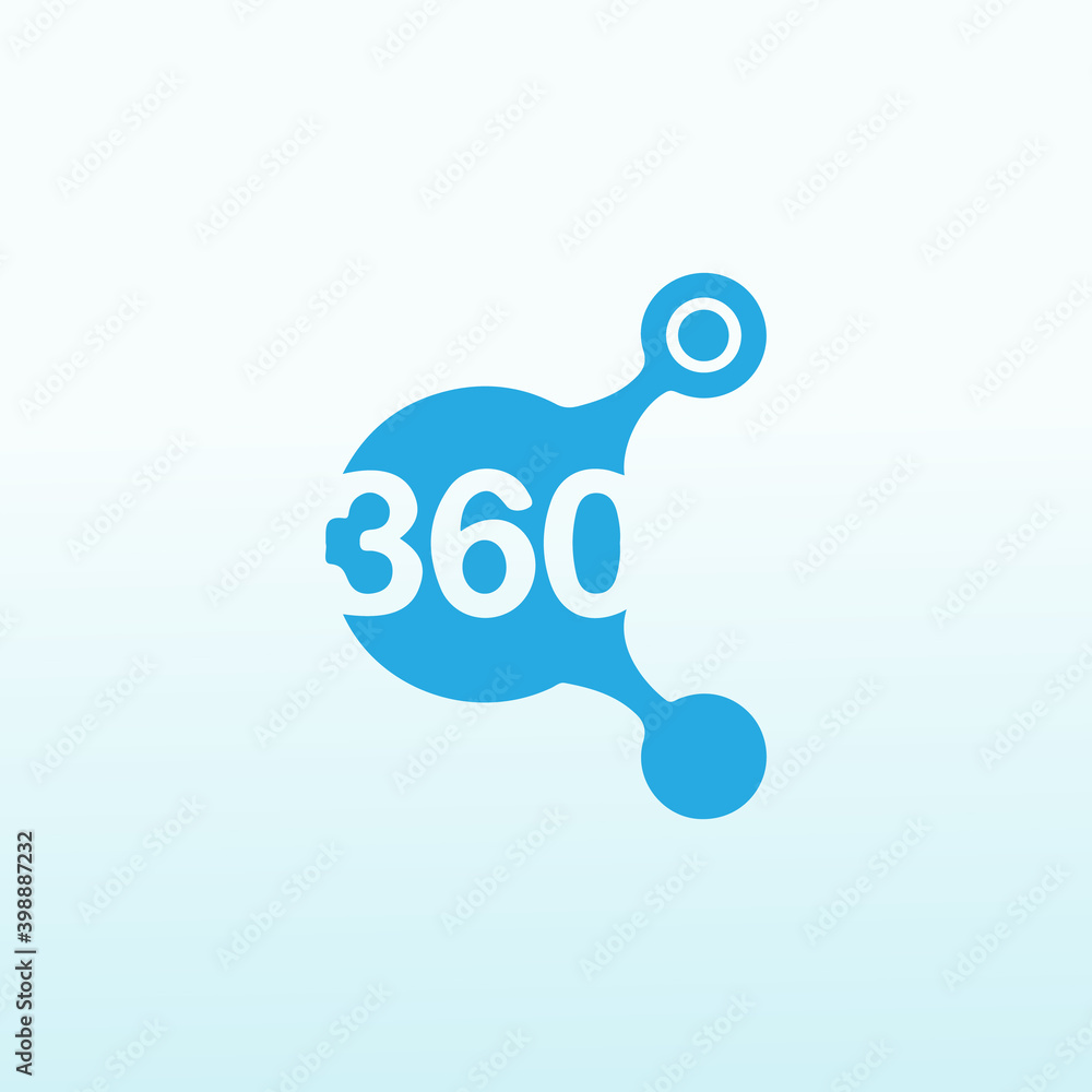 360 degree science, 360 vector logo design template idea and ...