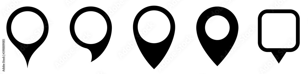 Map marker pointer icon set . Marker map icons symbol. Pointer map. GPS ...