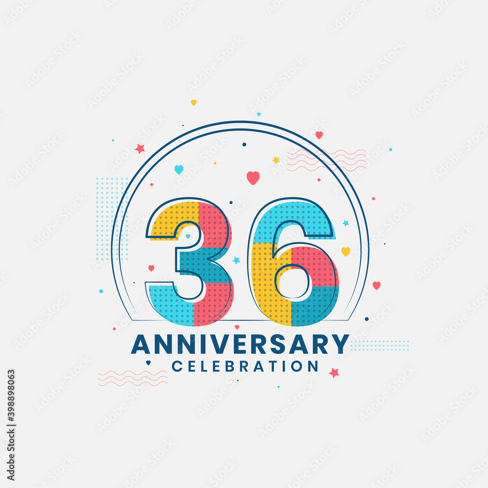 36 Anniversary celebration, Modern 36th Anniversary design Stock Vector ...