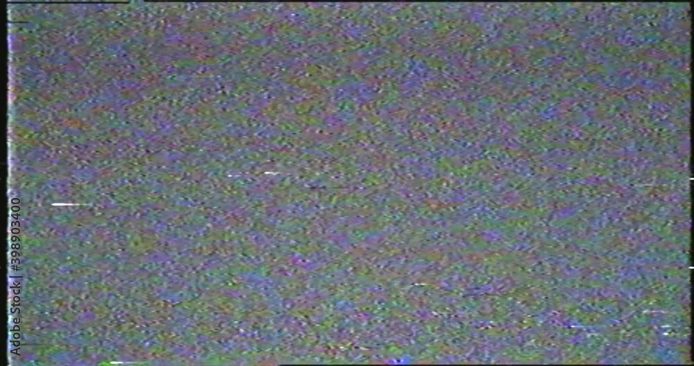 VHS screen digital glitch and noise. Videotape Tracking defect mode ...
