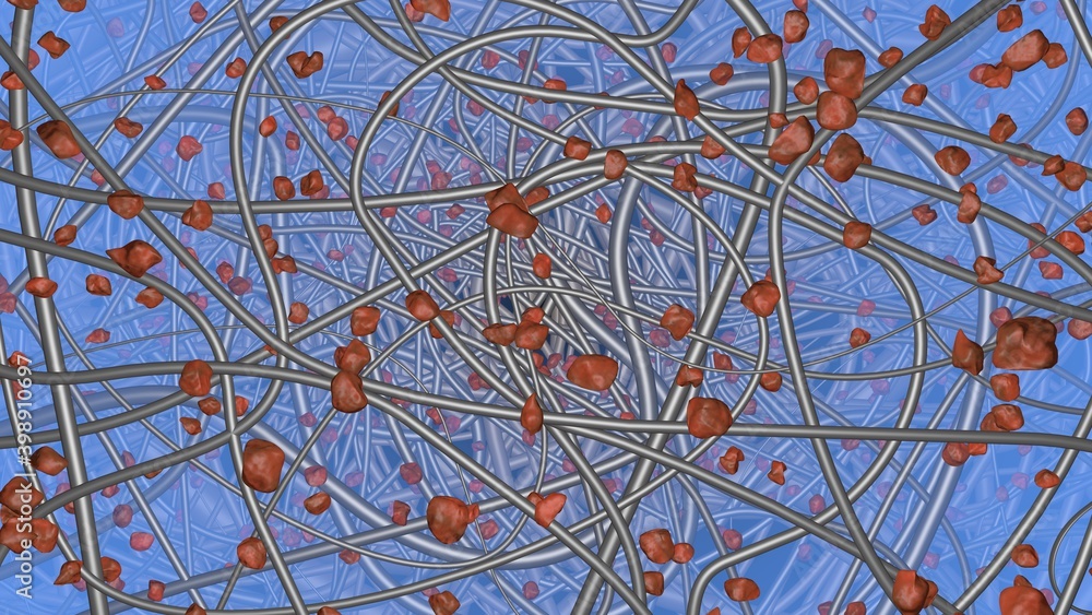 Dirt captured in fibers. Particles separated and captured in filter ...