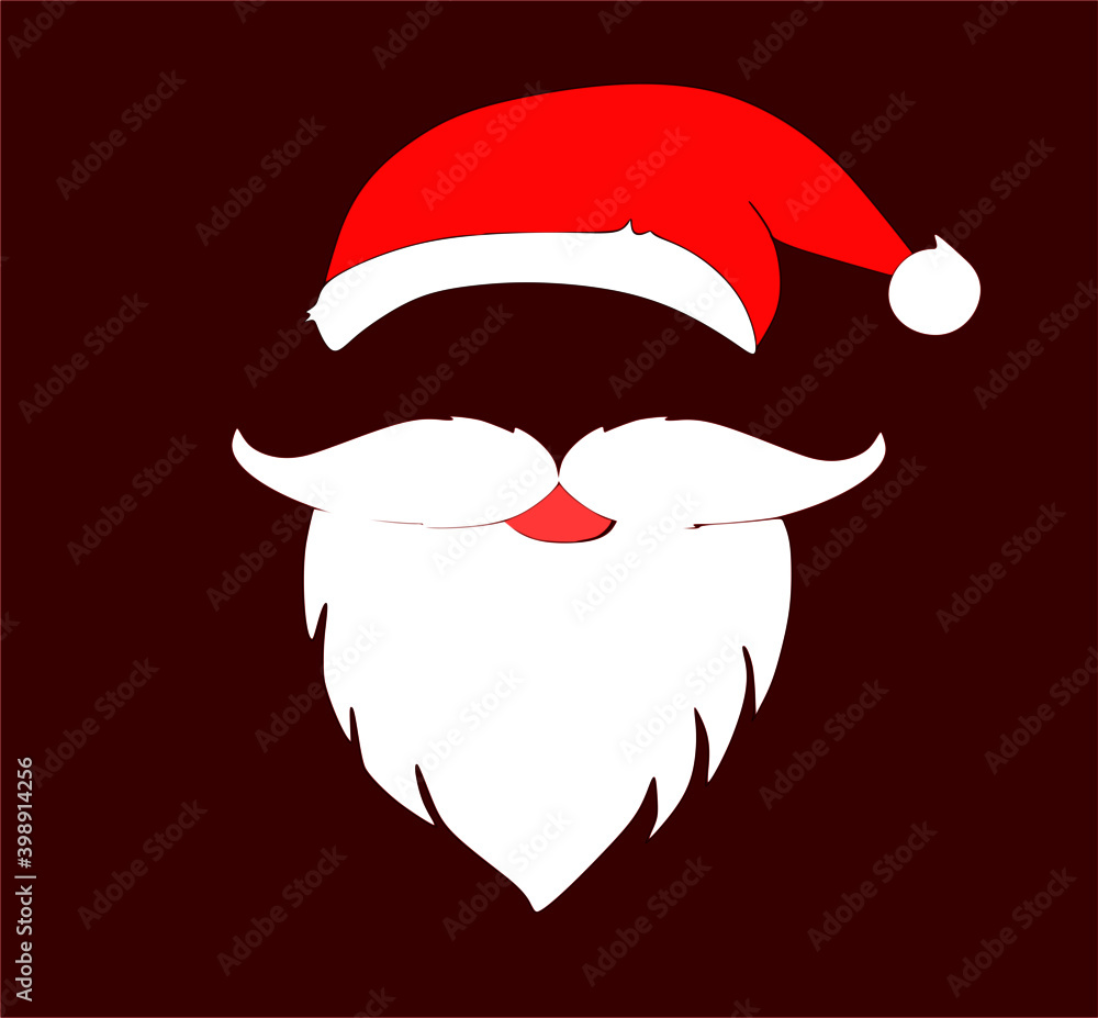 Santa claus head character art vector illustration design Stock Vector ...