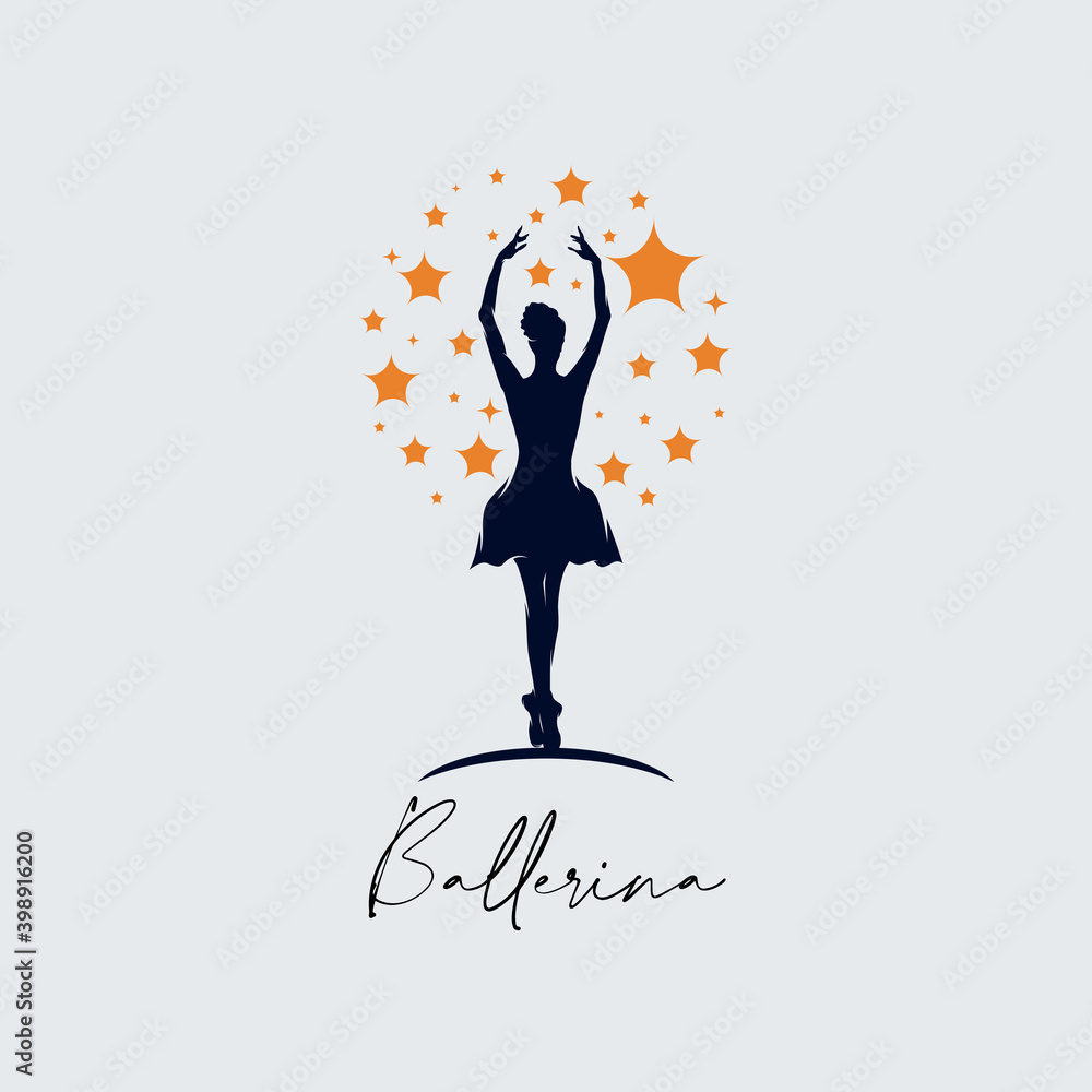 Colorful dance ballet logo template Stock Vector | Adobe Stock