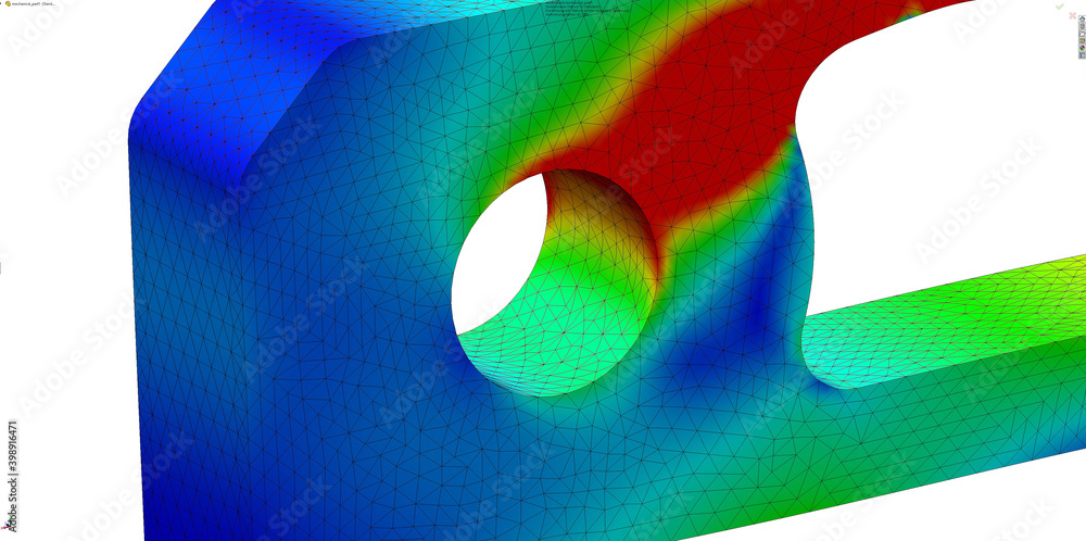 finite element stress analysis results - 3d illustration Stock ...