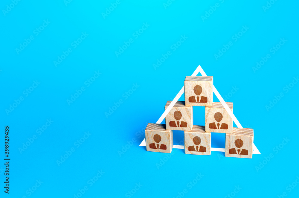 People form a pyramid order. Arrangement for subordinating people in ...