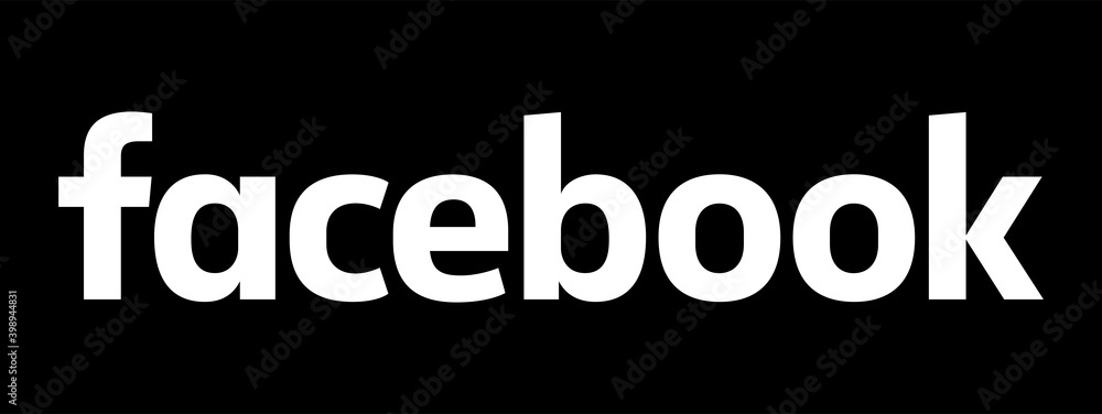 Facebook Text Logo - Vector - Black Silhouette Font - Isolated ...