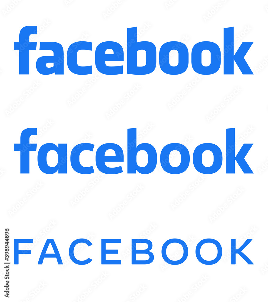 Facebook Text Logo - Vector Set Collection - Latest Blue Color Font ...