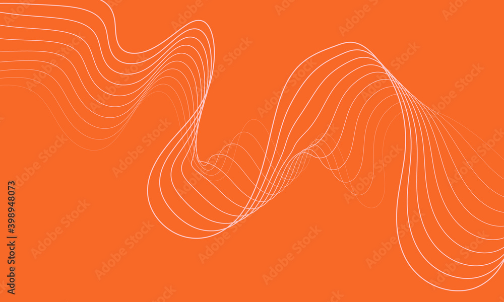 Abstract thin geometric background. Smooth moving fine lines on a red ...