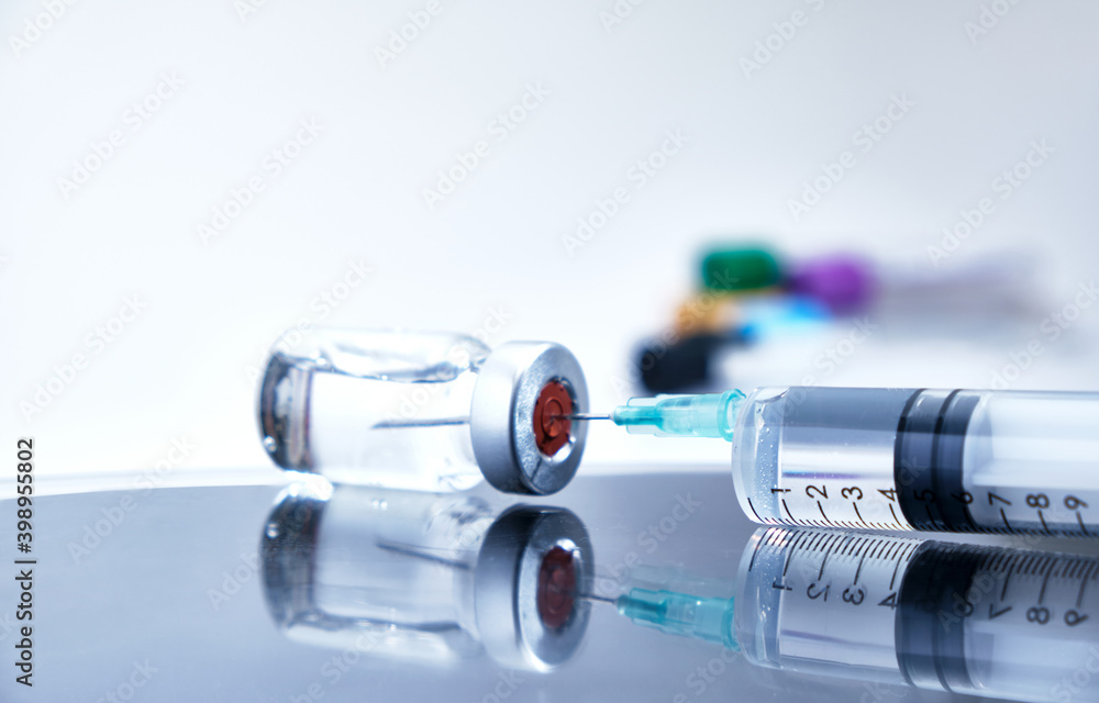 Vaccine and syringe injection. It use for prevention,immunization and ...