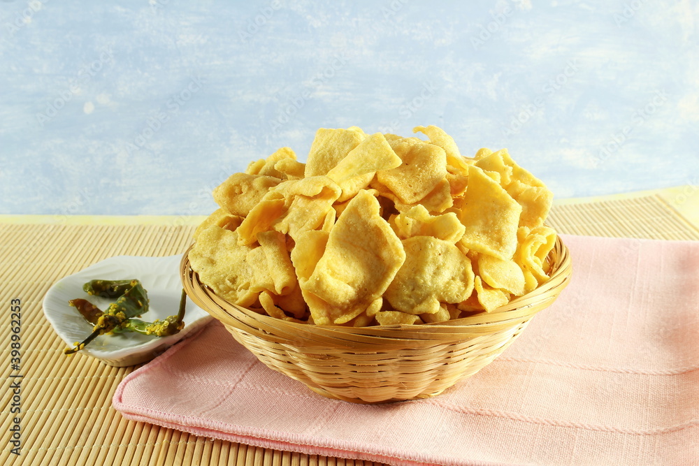 traditional homemade indian gujarati tea time snack gantiya papdi Stock ...
