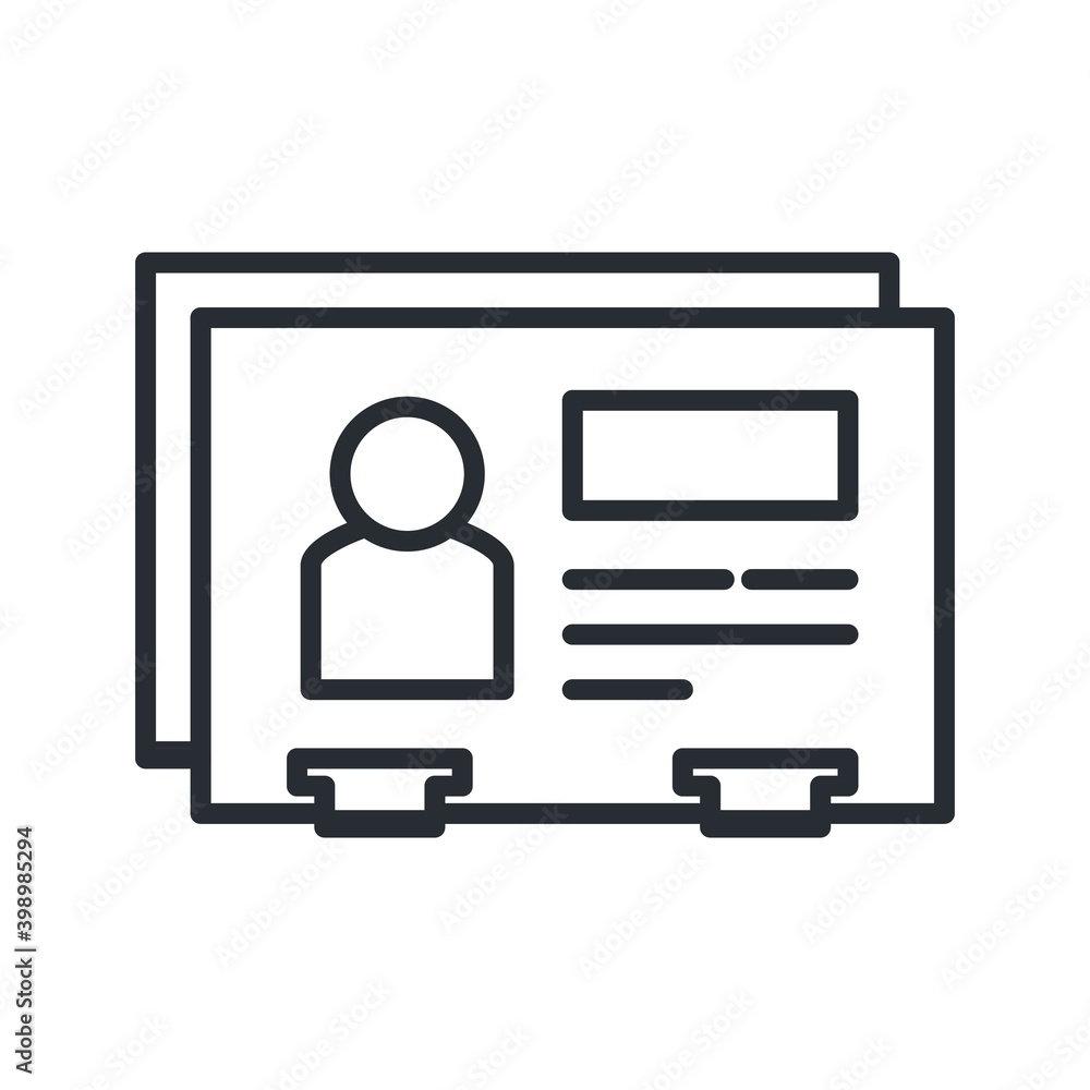 Employee personal record icon. Business file record for payroll, human ...