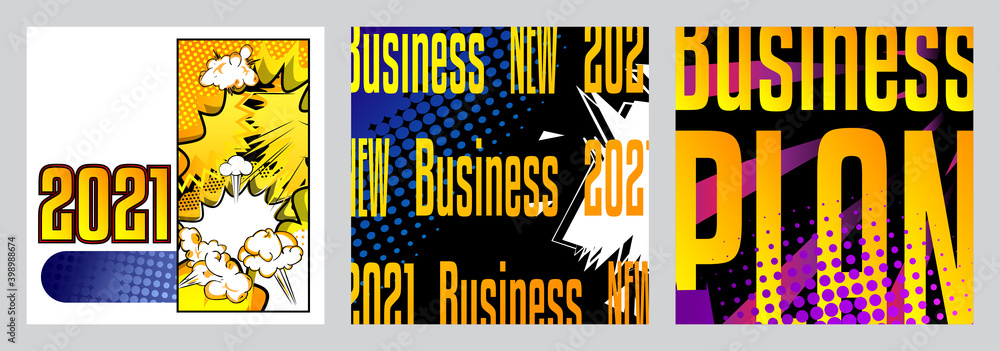 Comic book business presentation template. Vector graphic for company ...