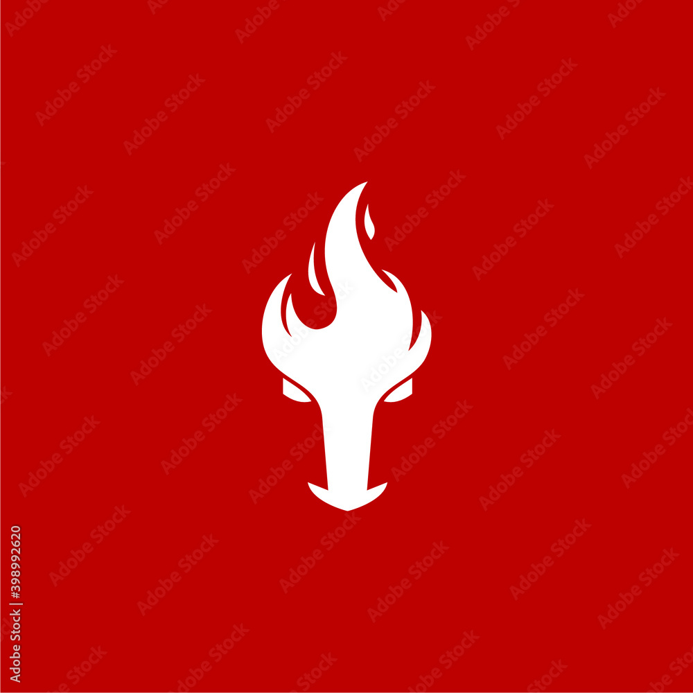horse fire flame logo design Stock Vector | Adobe Stock